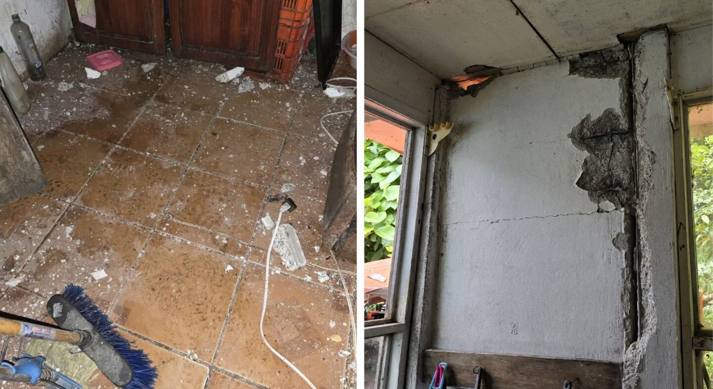 Rayería reventó ventanas y paredes en este hogar en Cartago: ‘Nos dejó ...