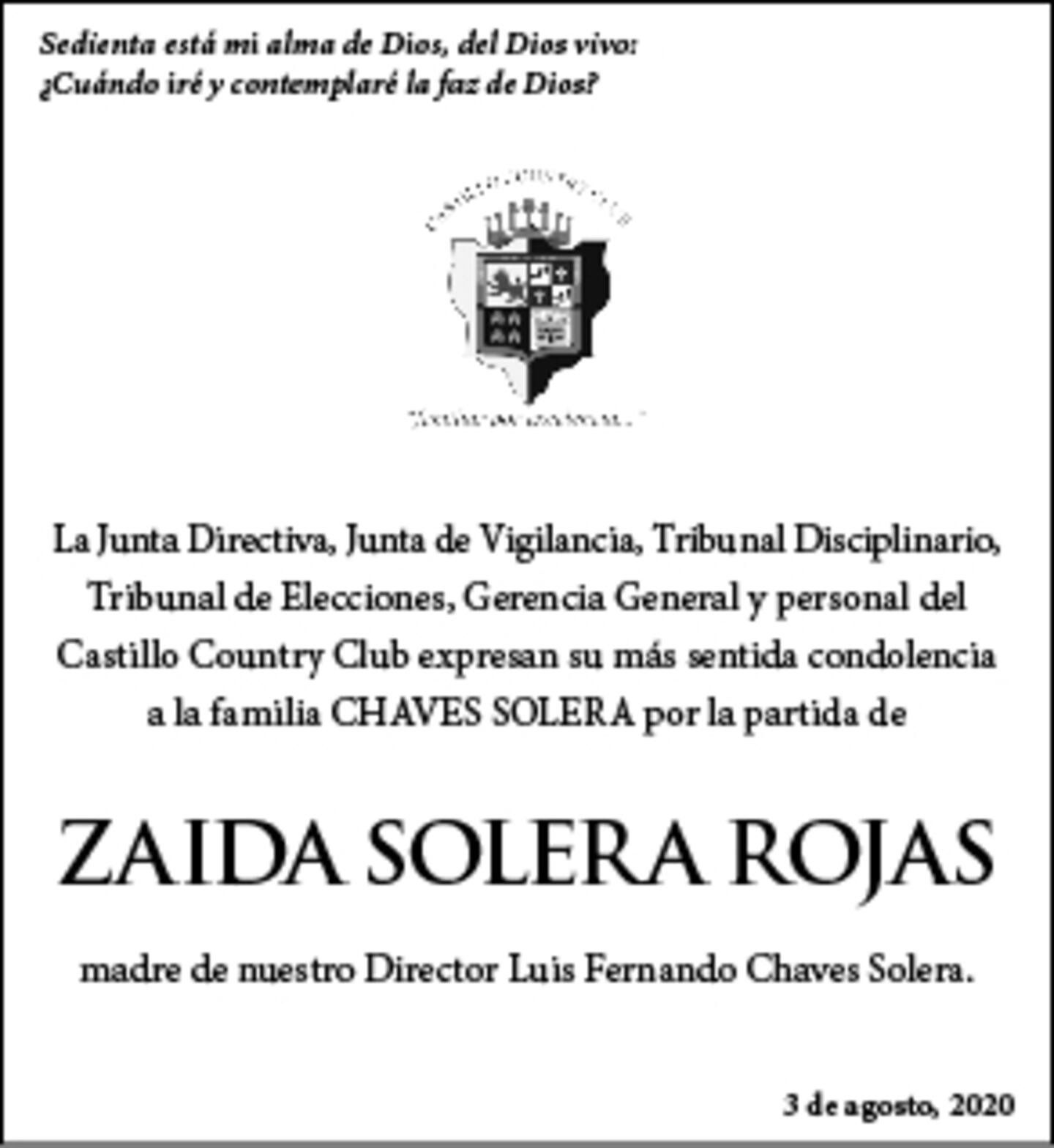 Zaida Solera Rojas | La Nación